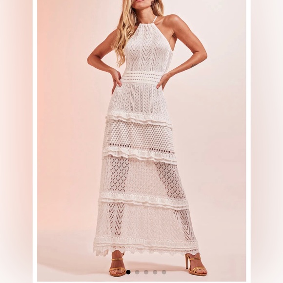 Galeria Tricot | Dresses | White Tricot Long Leg Dress | Poshmark